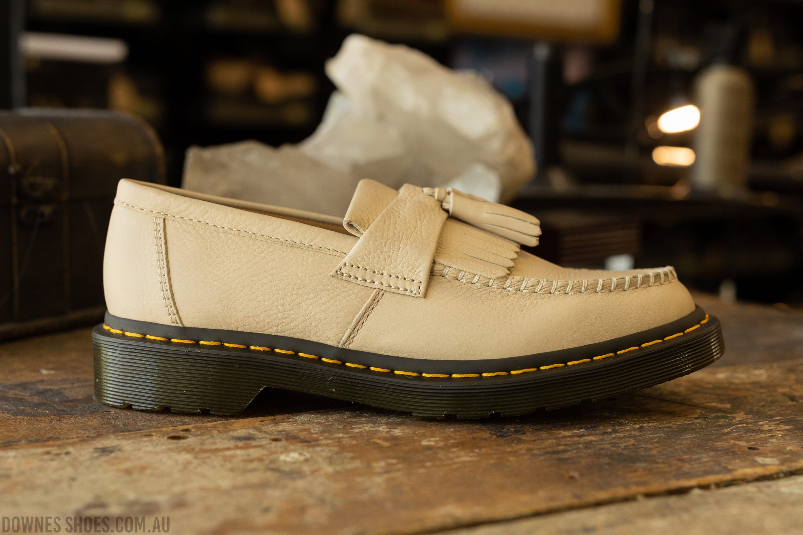 Adrian Tassel Loafer in Beige Virginia — Downes
