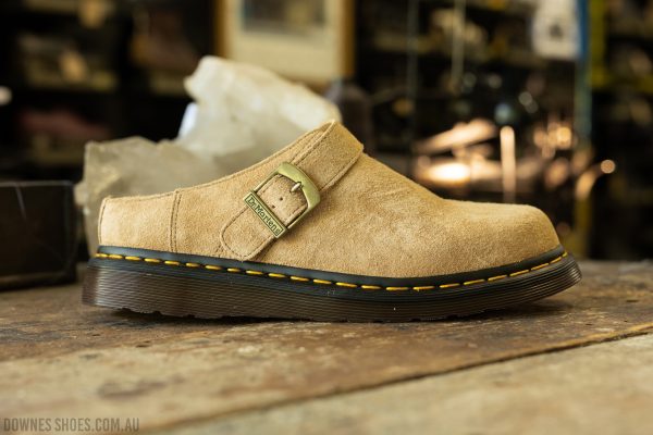 Isham Sandy Tan Desert Oasis Suede Mules — Downes