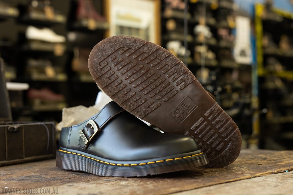 Isham Black Vintage Smooth Mules — Downes