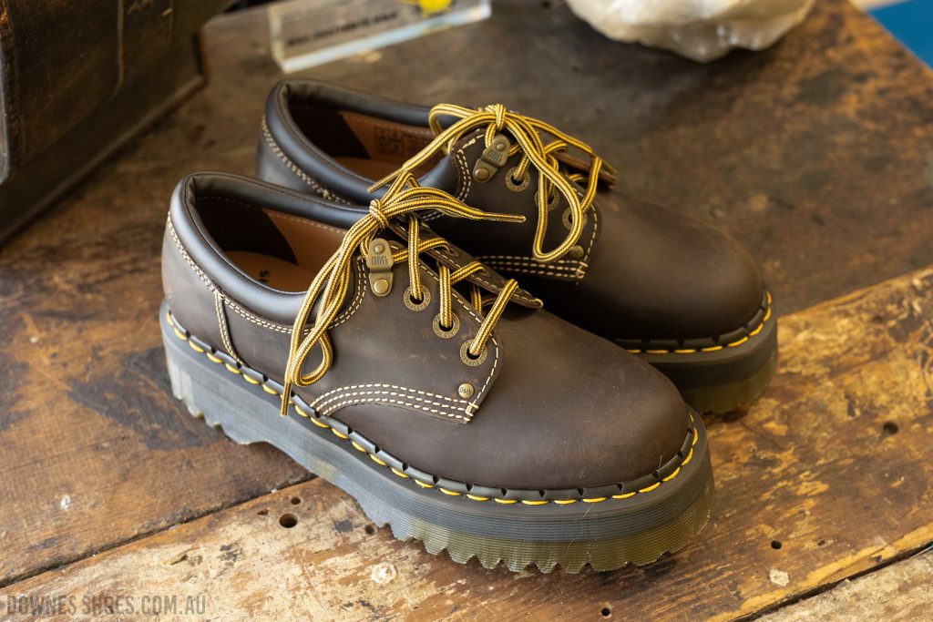 8053 Quad Arc Dark Brown Crazy Horse Platform Shoe — Downes