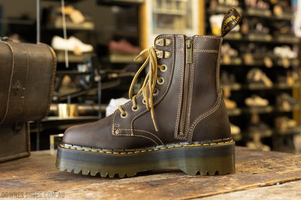 Jadon Arc Dark Brown Crazy Horse Platform Boot — Downes