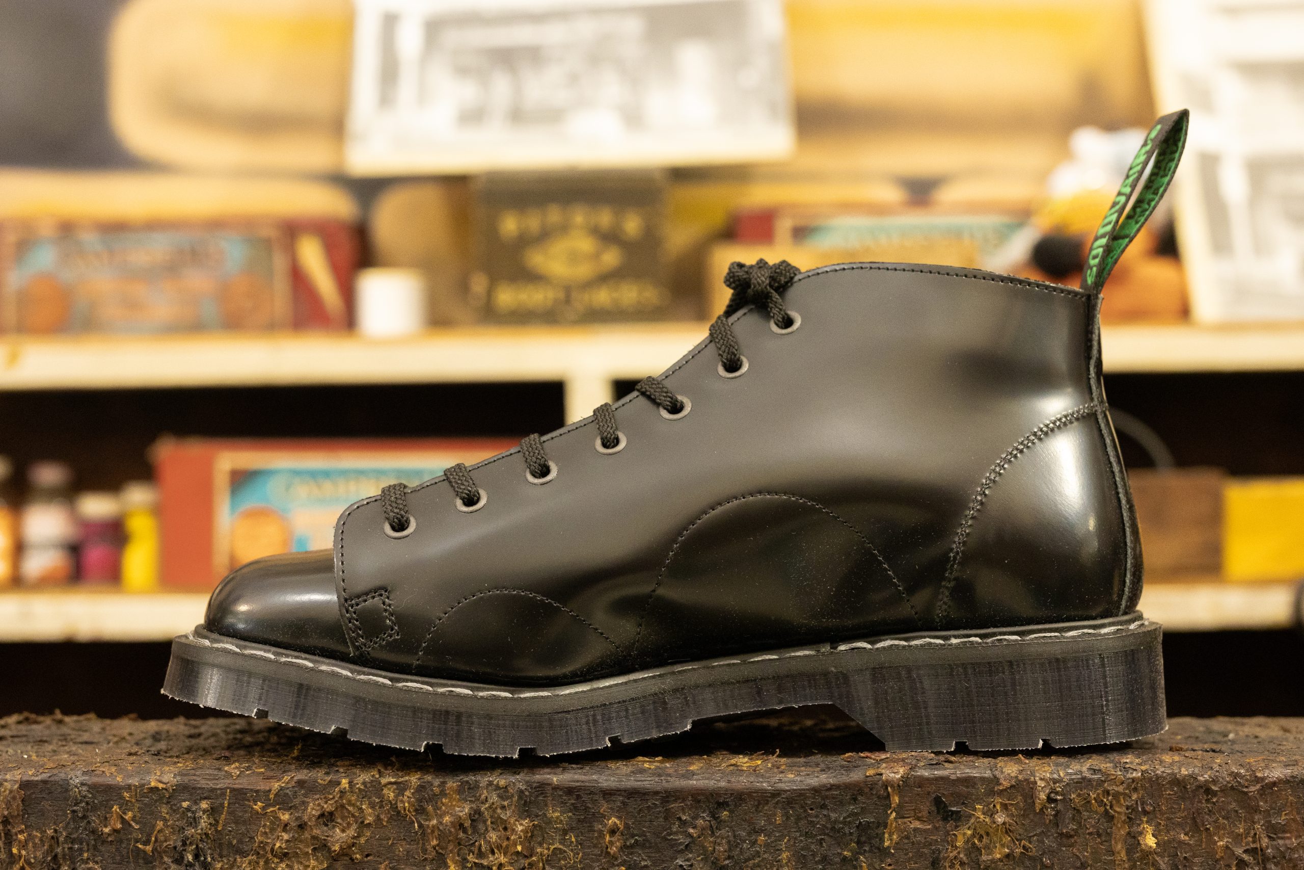 Solovair Monkey Boot Black Hi-Shine — Downes