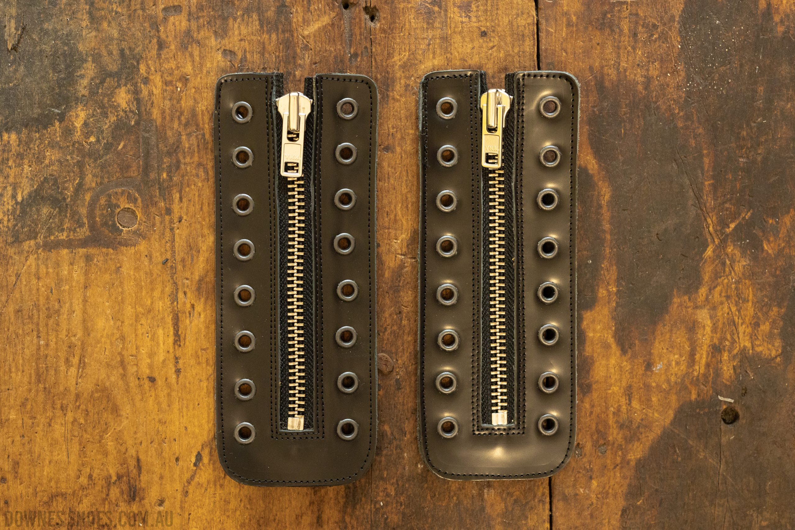 Solovair 8 Eye Zip Guard Black Hi-Shine — Downes