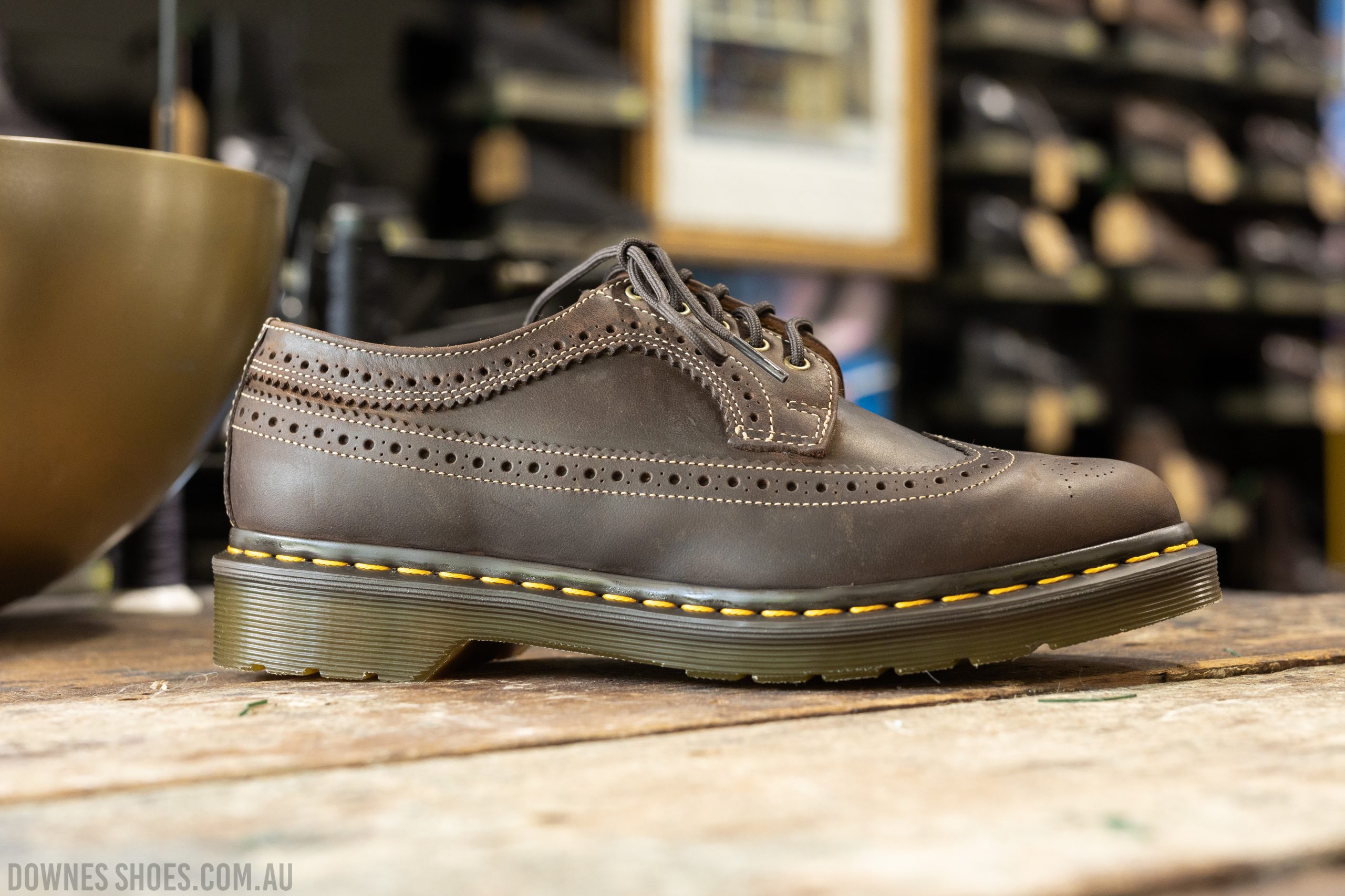3989 Dark Brown Crazy Horse Brogue Shoe — Downes